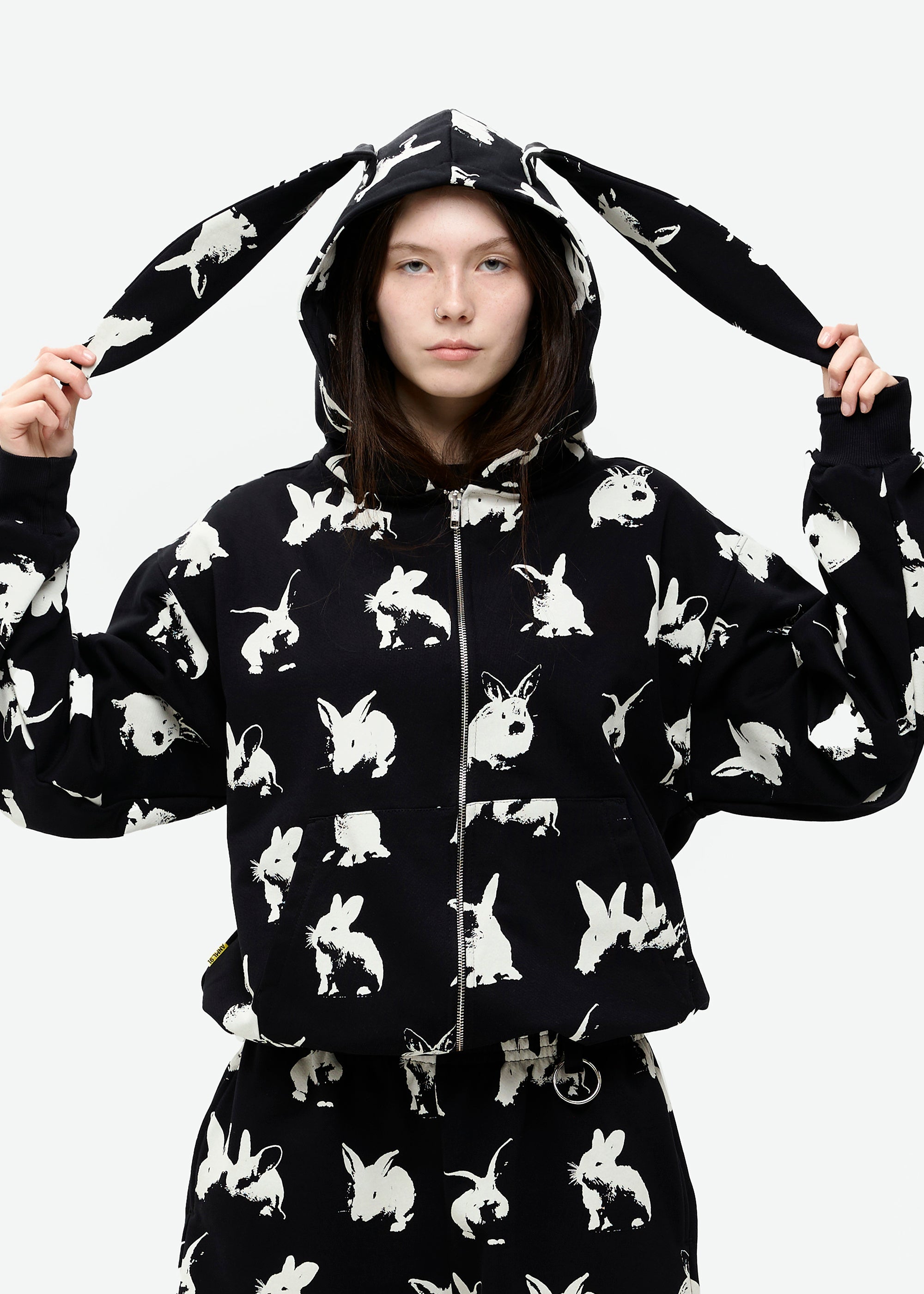 RABBIT zipped hoodie – Animals Wave RABBIT zipped hoodie – Animals Wave